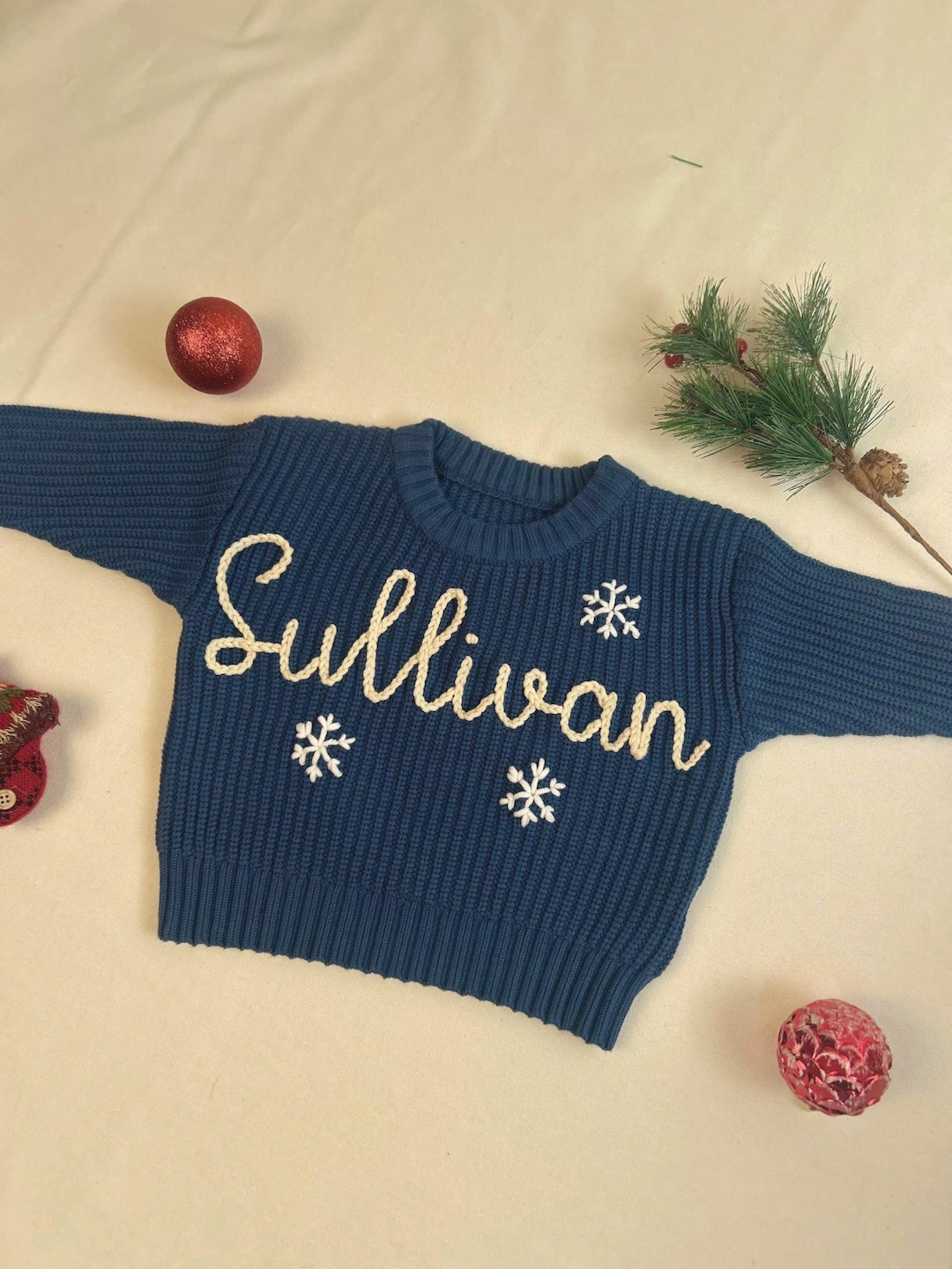 Snowflake Baby Sweater, Custom Name Baby Sweaters, Personalized Hand ...