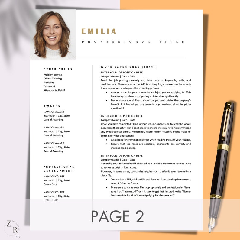 Minimalist Resme Template, Modern Resume, Clean Resume, Manager Resume ...