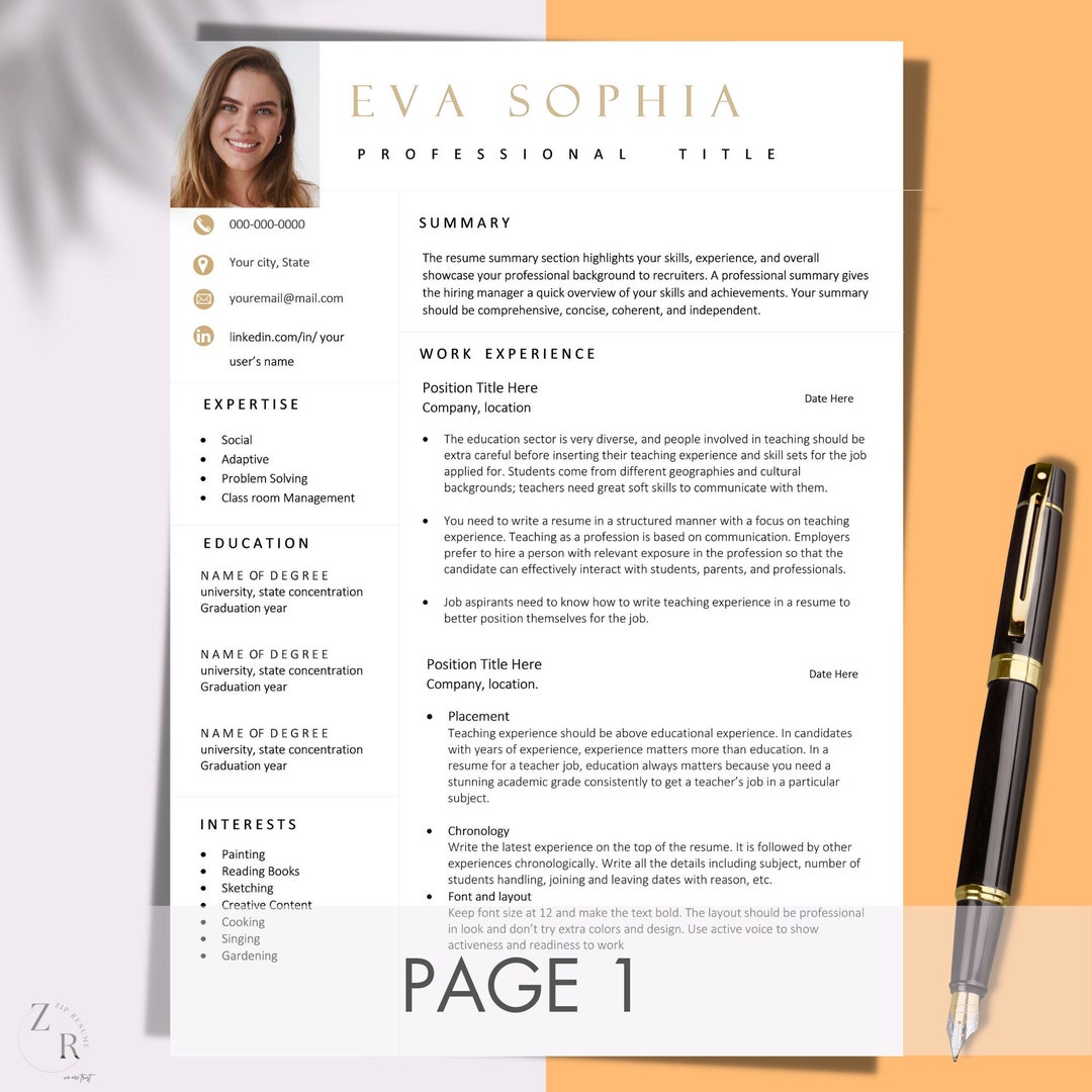 Executive Assistant Resume Template, Creative Resume, VA Resume, New ...