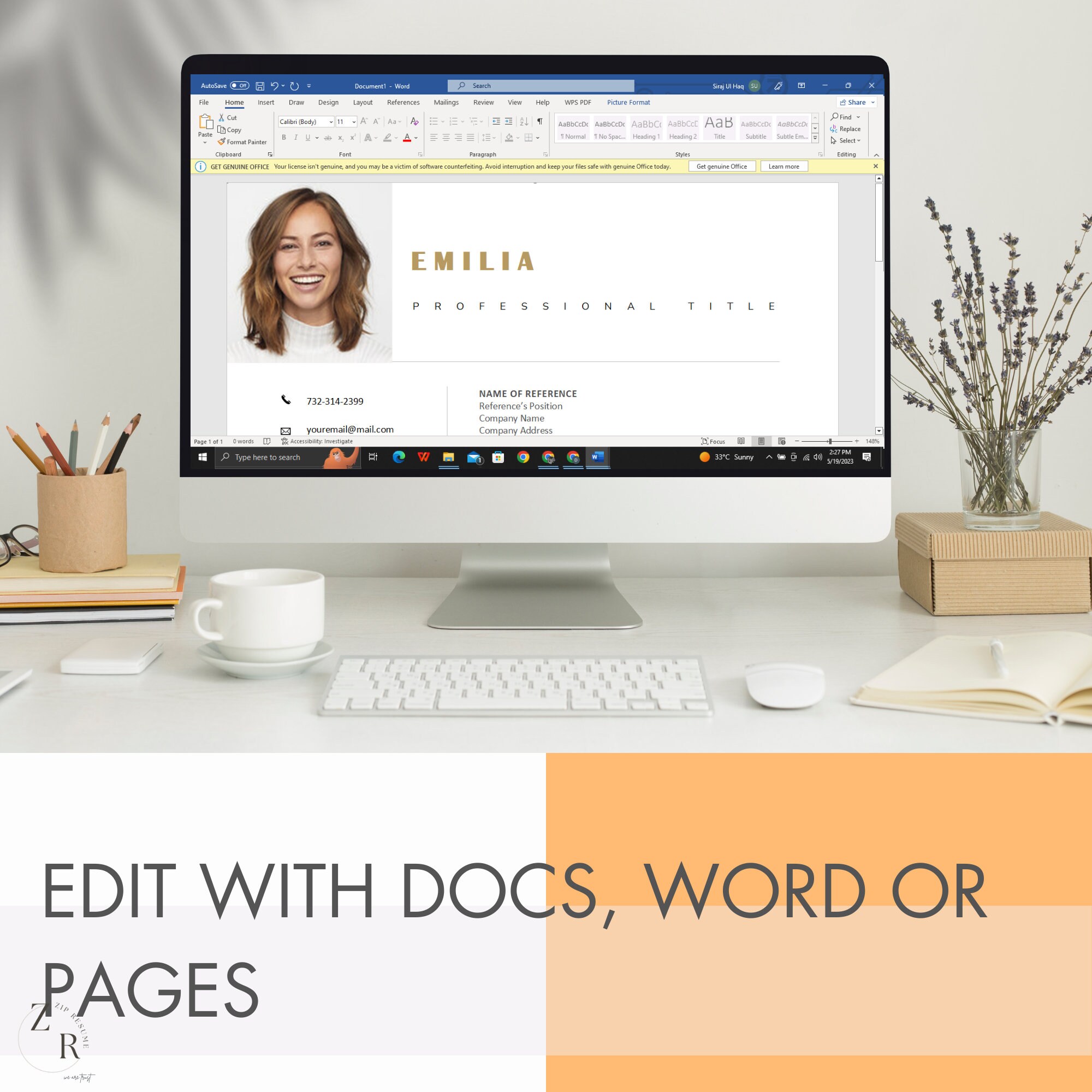 Minimalist Resme Template, Modern Resume, Clean Resume, Manager Resume ...