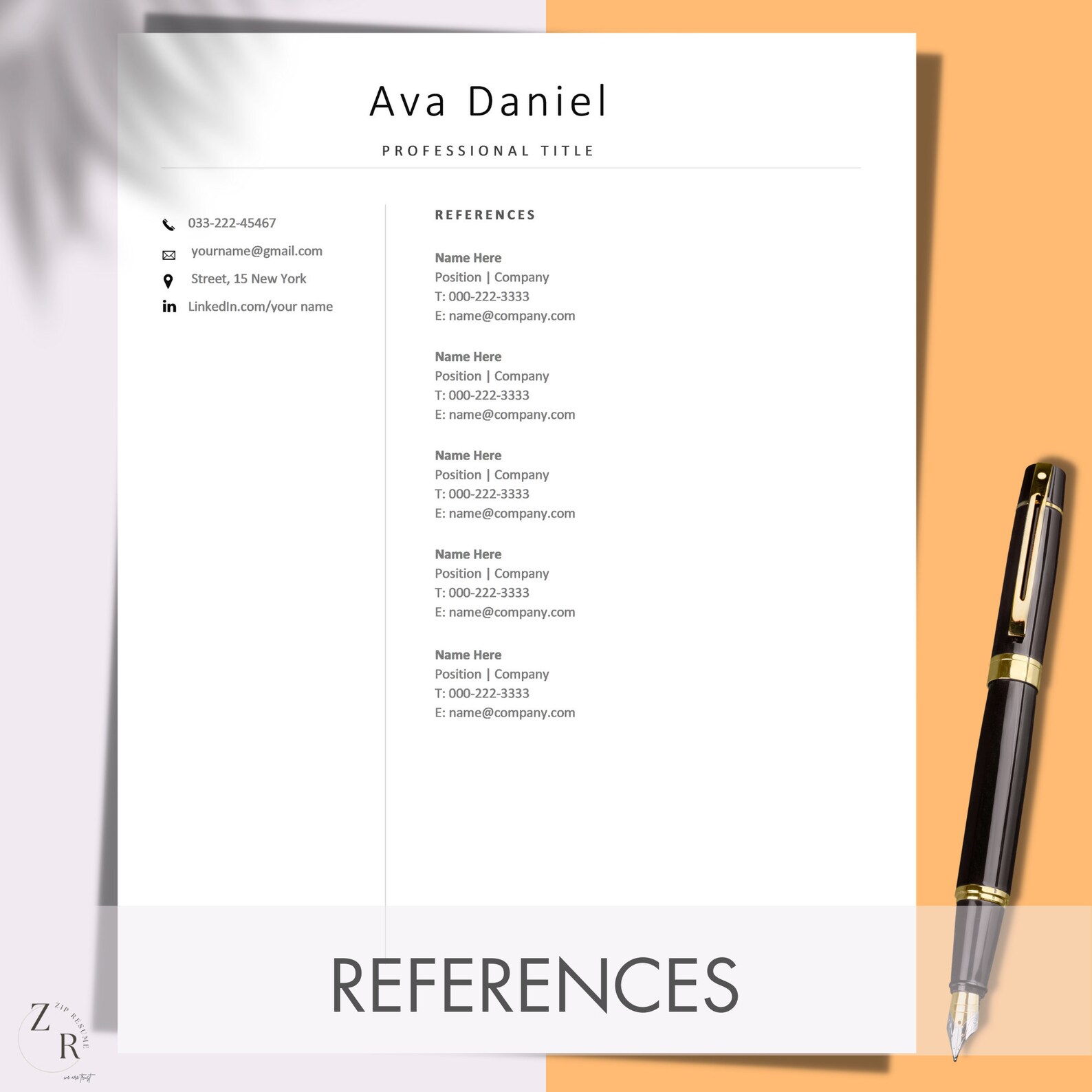 Minimalist ATS Friendly Resume Template for Word & Google Docs ...