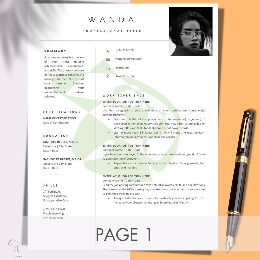 ATS Friendly Tech Resume Template, Resume for Developer, ATS Compatible ...