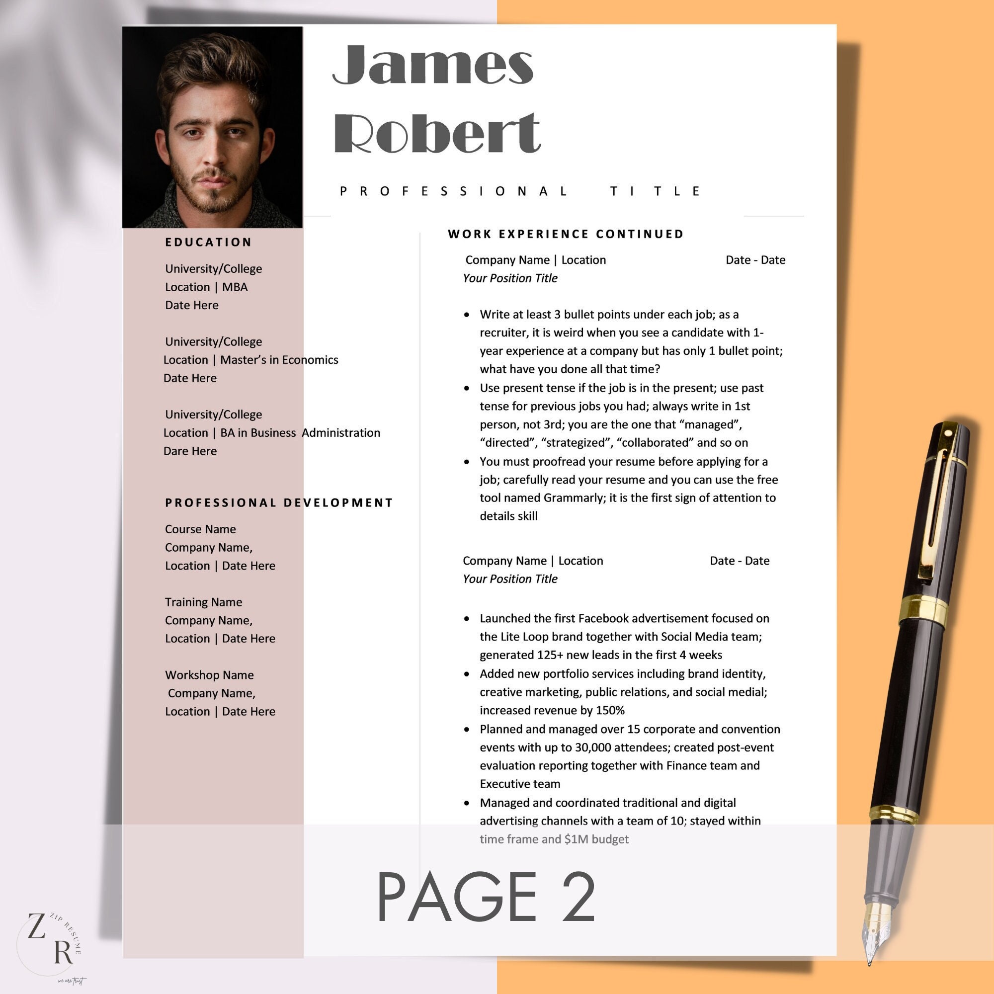 ATS Resume Designs for Professionals, Minimalist Resume, Ats Friendly ...