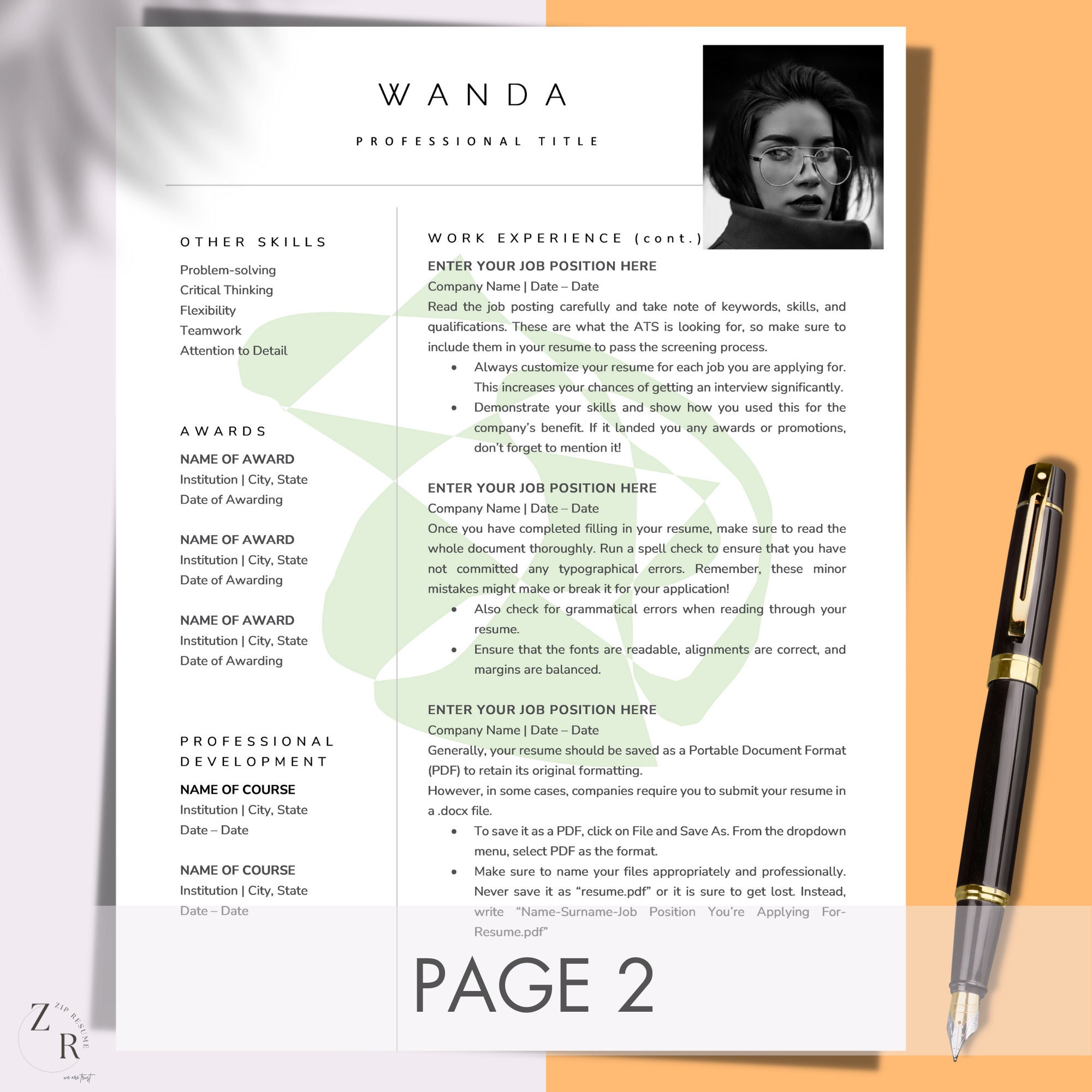 ATS Friendly Tech Resume Template Resume for Developer ATS - Etsy