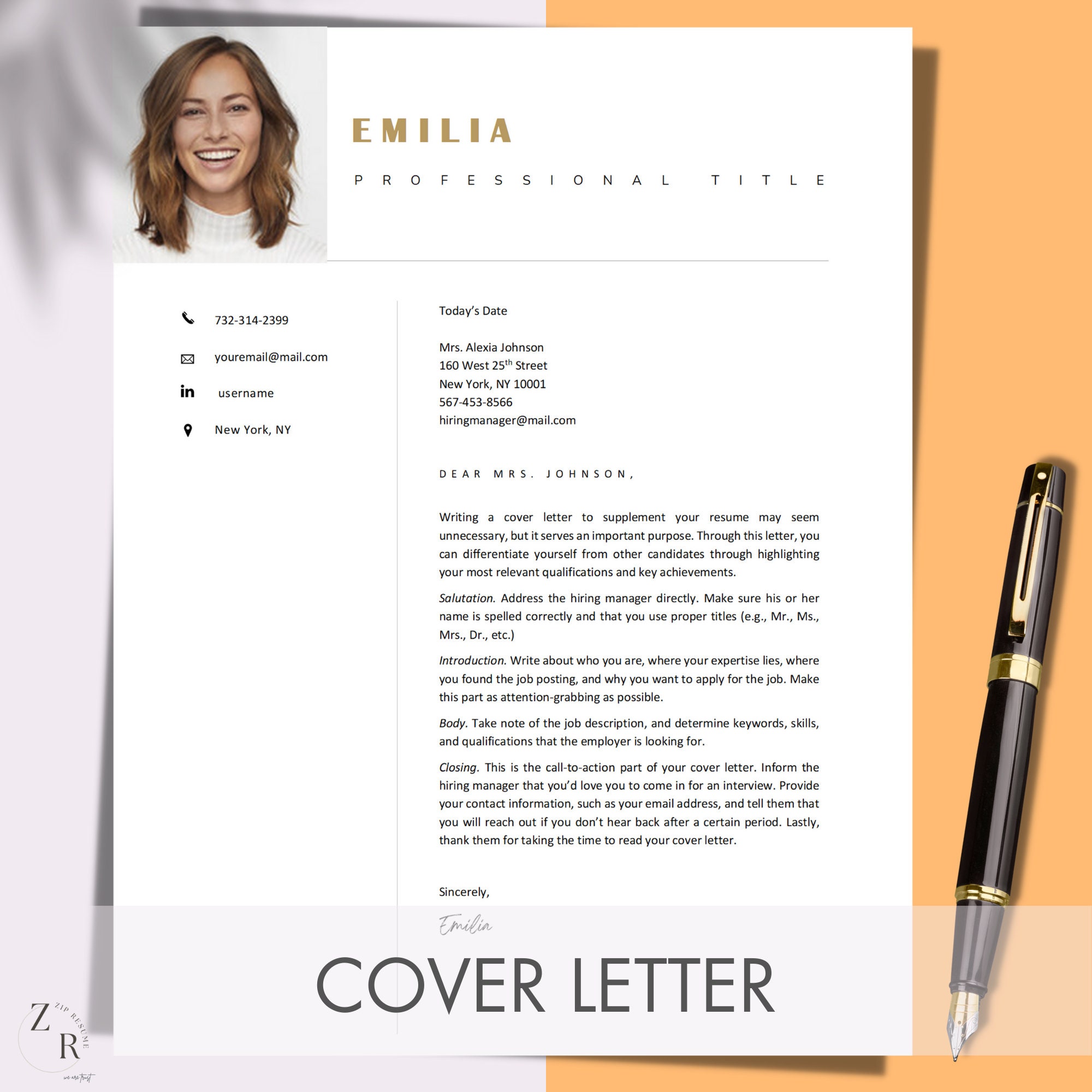 Minimalist Resme Template, Modern Resume, Clean Resume, Manager Resume ...
