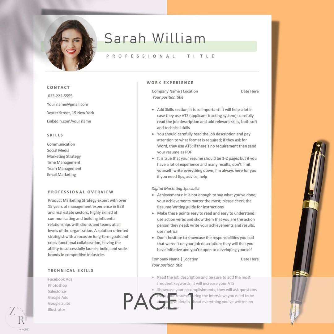 2023 Google Docs Resume Template,resume Template for Word, Modern ...
