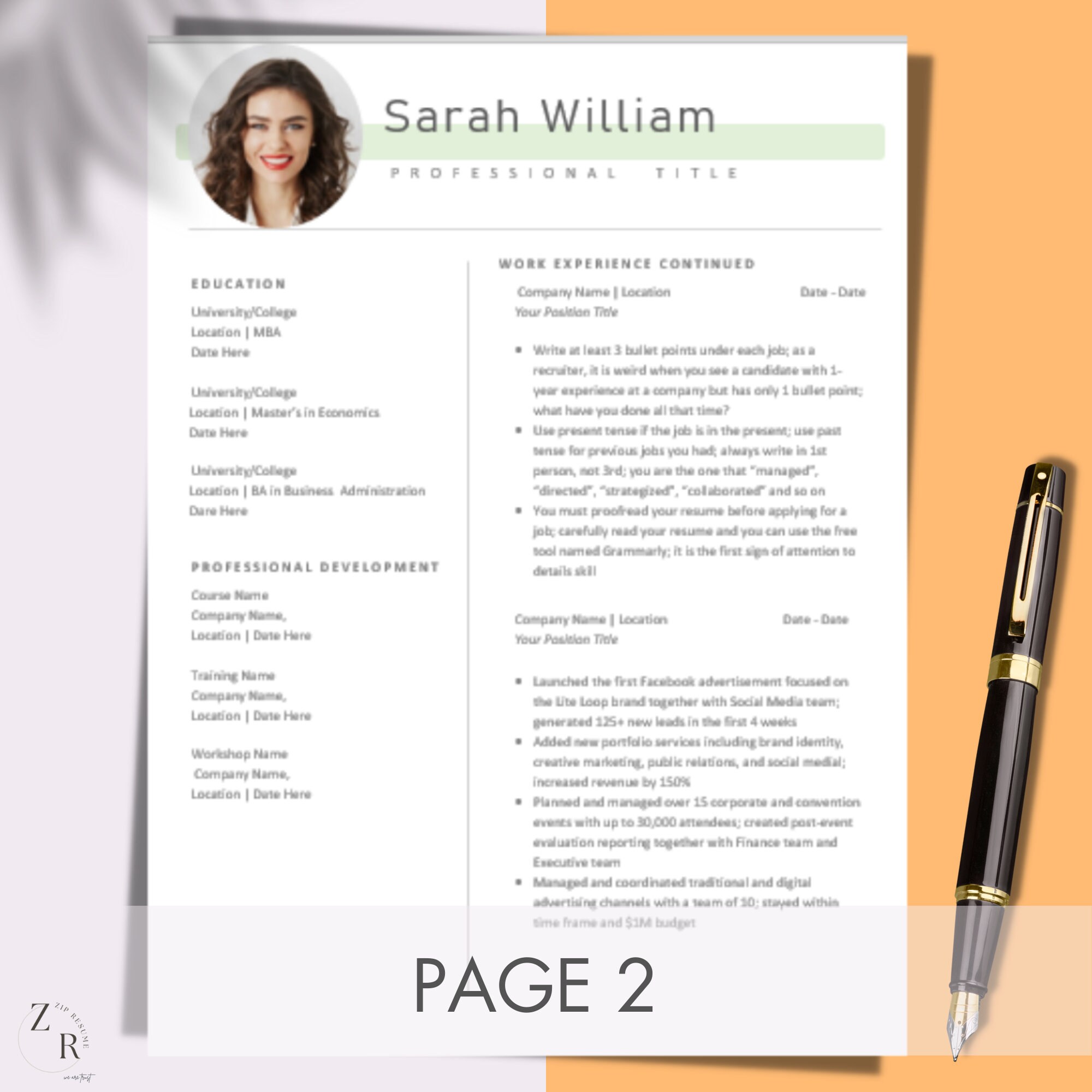 2023 Google Docs Resume Template,resume Template for Word, Modern ...