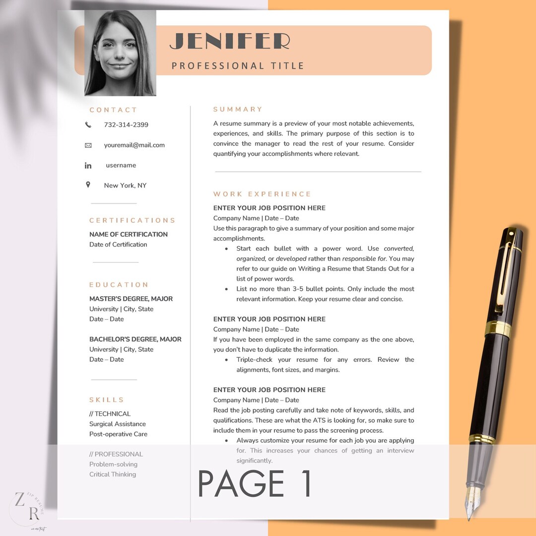 Resume CV Templates Design Google Docs, Word & Mac Pages | Modern ...