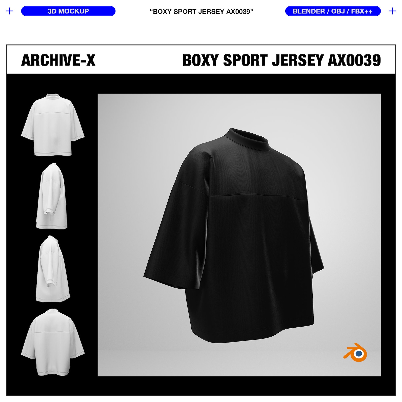 Boxy Sport Jersey 3D Mockup: Blender Project File - Etsy