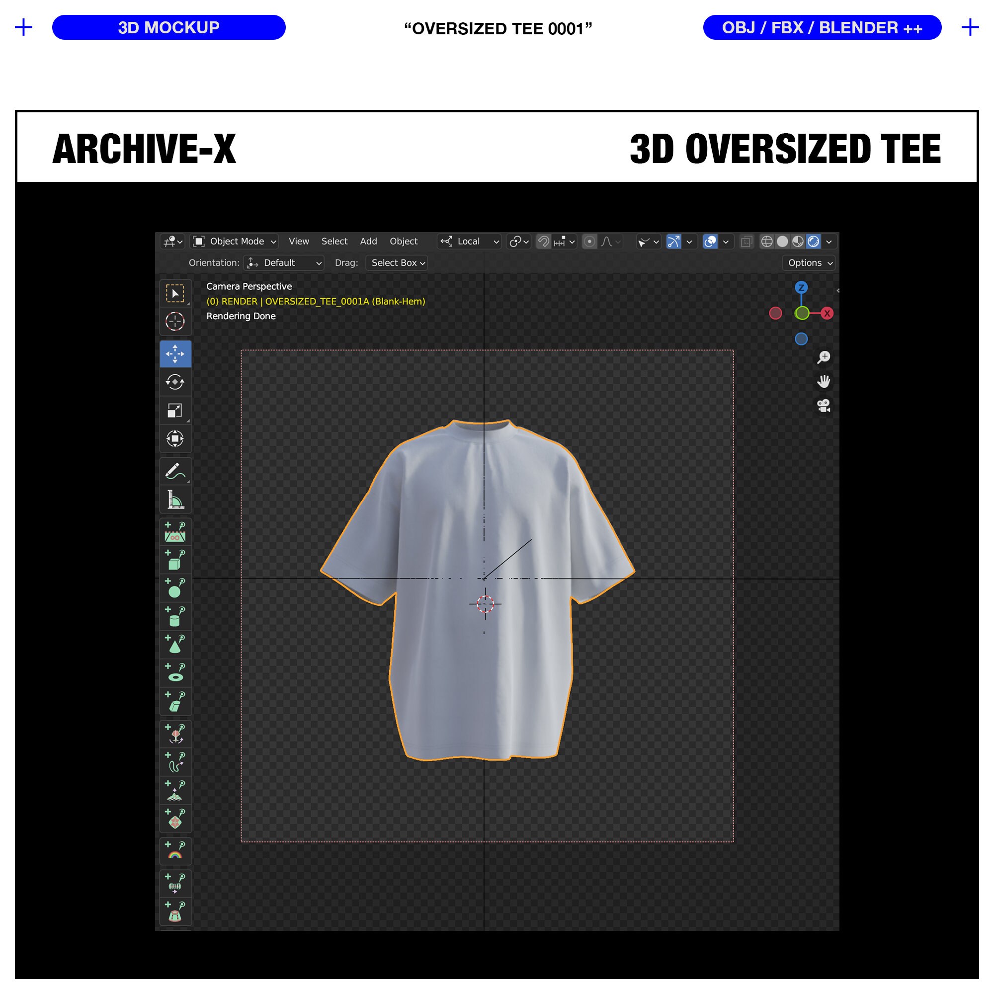 3D OVERSIZED TEE MOCKUP for Blender 3D Mockup, 3D Tshirt, 3D Tee - Etsy