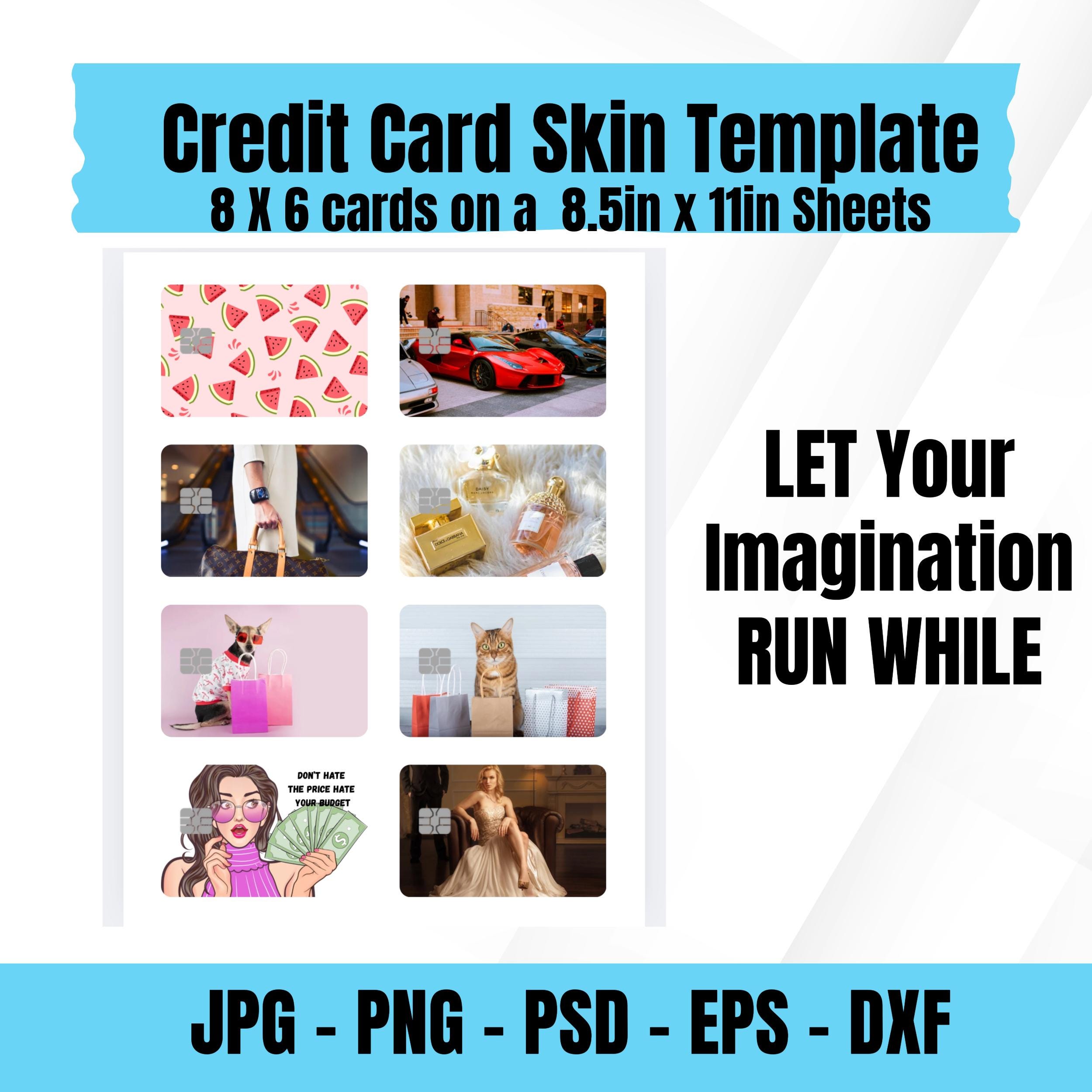 Credit Card Cover SVG, Editable Card Skin Template, Cricut Card Sticker ...