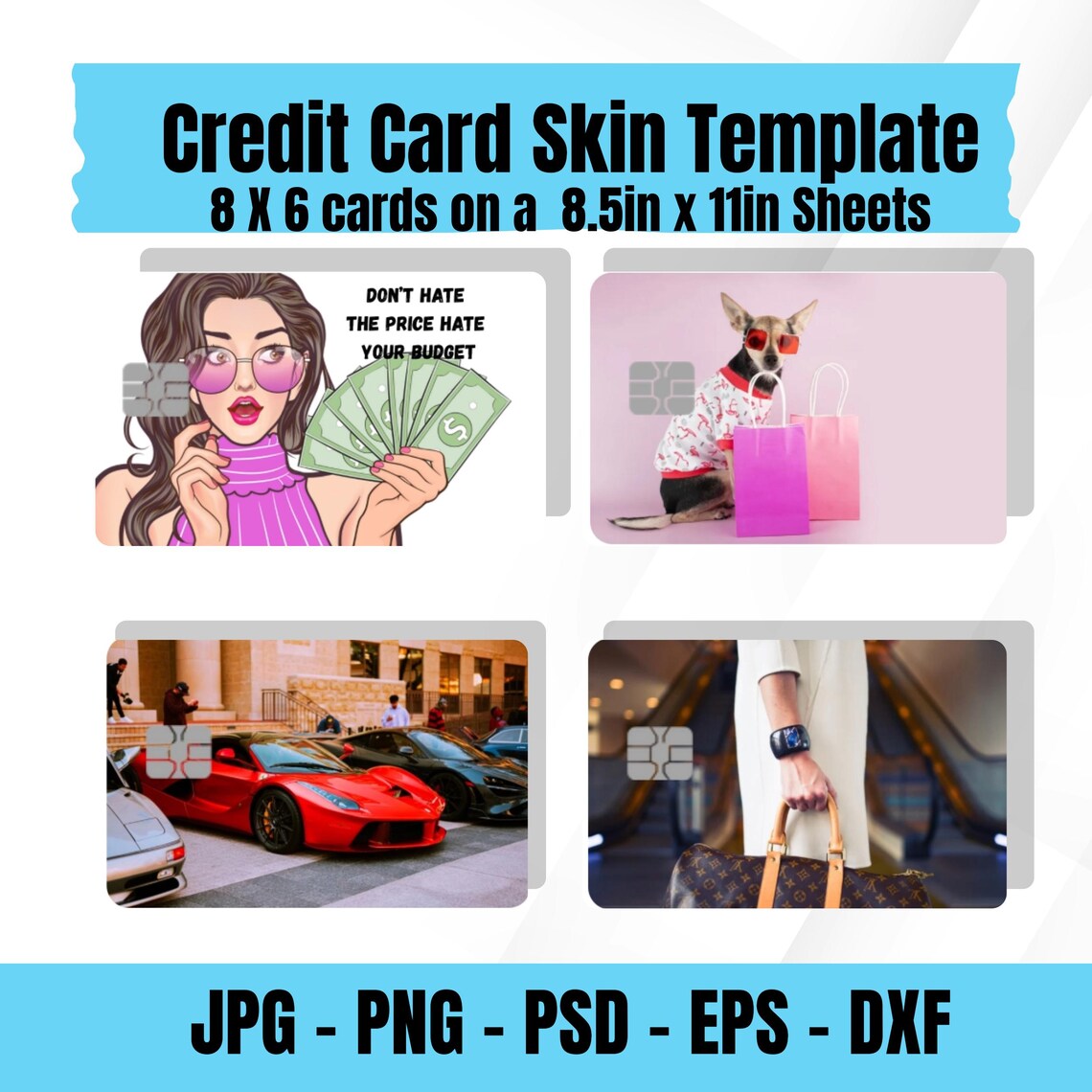 Credit Card Cover SVG, Editable Card Skin Template, Cricut Card Sticker ...