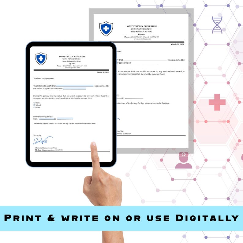 Dentist Note for Work, Editable Doctor's Note Template, Medical Excuse ...