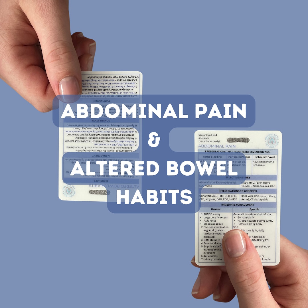 Abdominal Pain and Altered Bowel Habits Medical Reference Cards - Etsy ...
