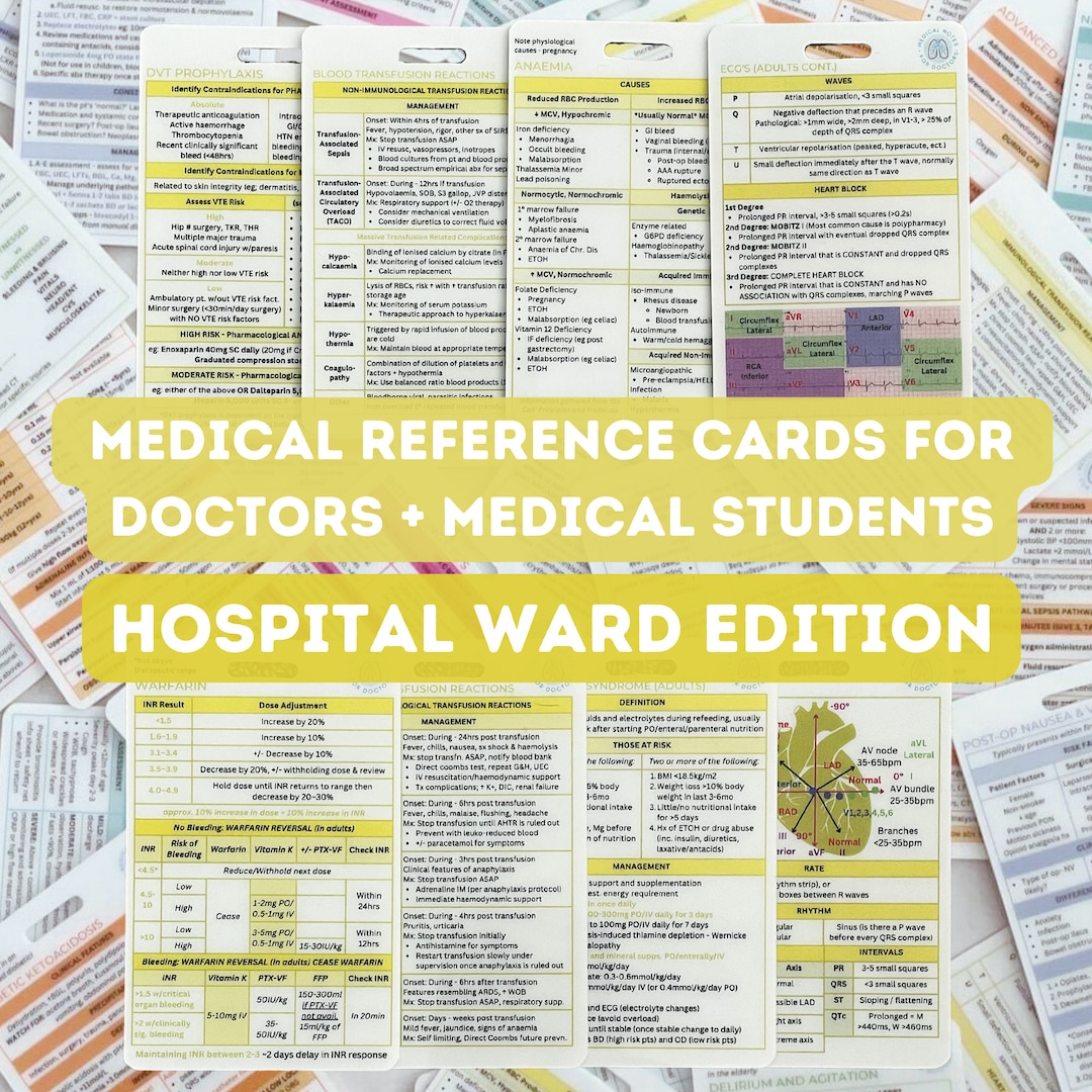 Hospital Ward Medical Reference Cards - Etsy