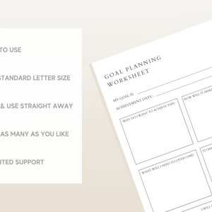 Goal Planning Worksheet Printable Goal Planner Organiser Digital PDF ...