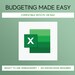 Monthly Budget Planner Spreadsheet Green Easy Ready to Use Template ...
