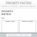 Priority Matrix Planning Worksheet Printable Prioritisation Organiser ...