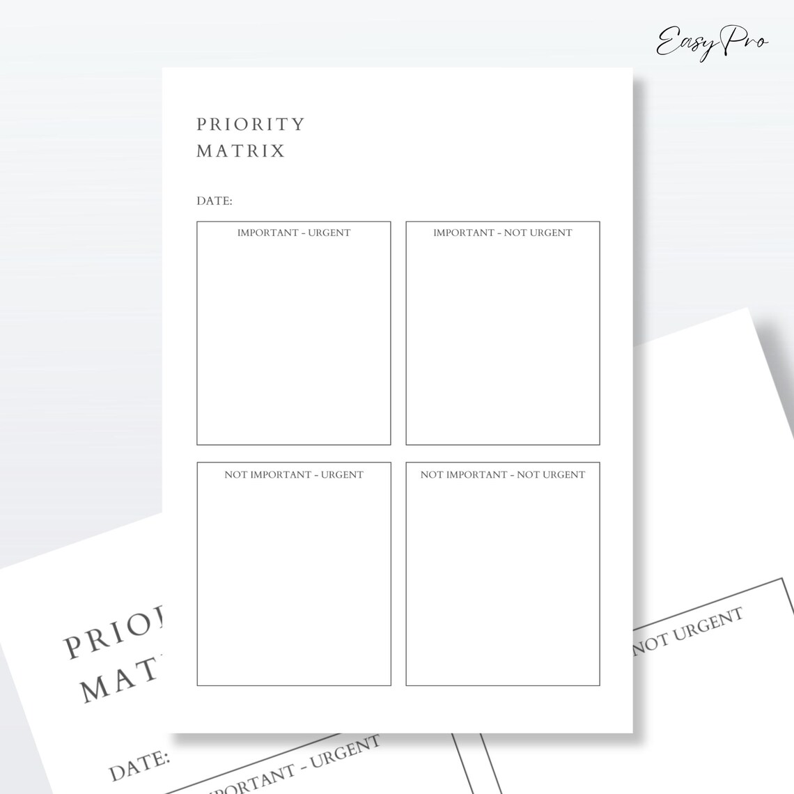 Priority Matrix Planning Worksheet | Printable Prioritisation Organiser ...