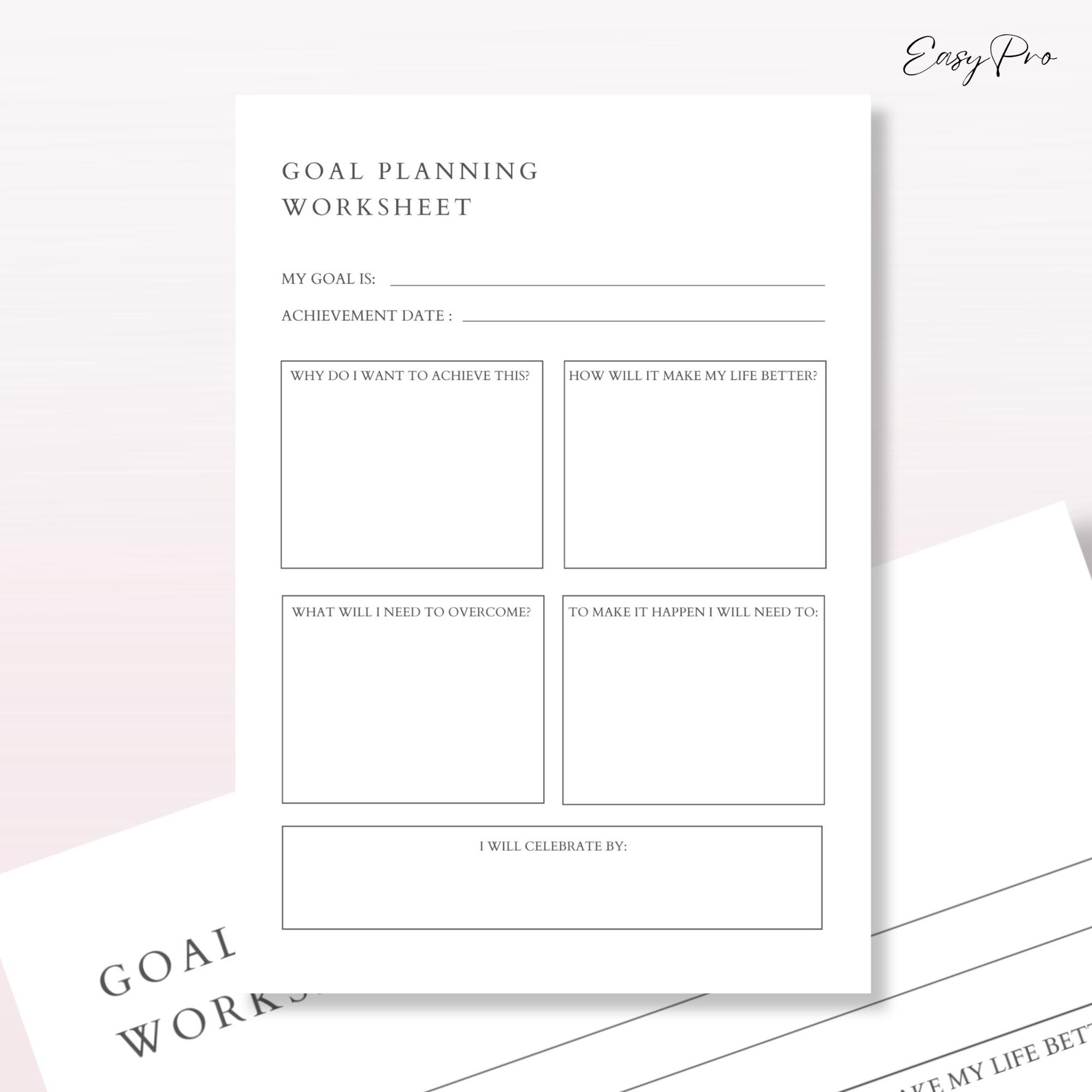 Goal Planning Worksheet | Printable Goal Planner Organiser | Digital ...