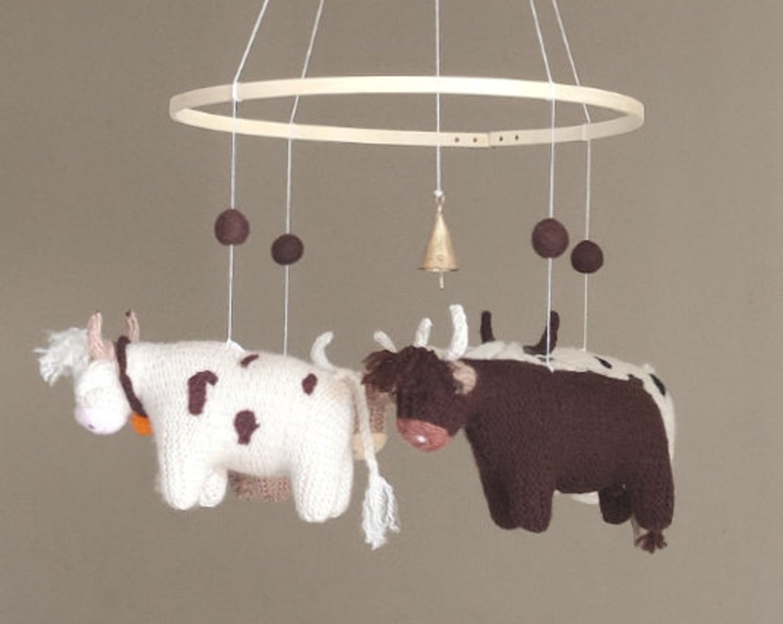 Highland Cows Baby Mobile Cowboy Nursery Mobile Farm Cow Mobile Hand ...