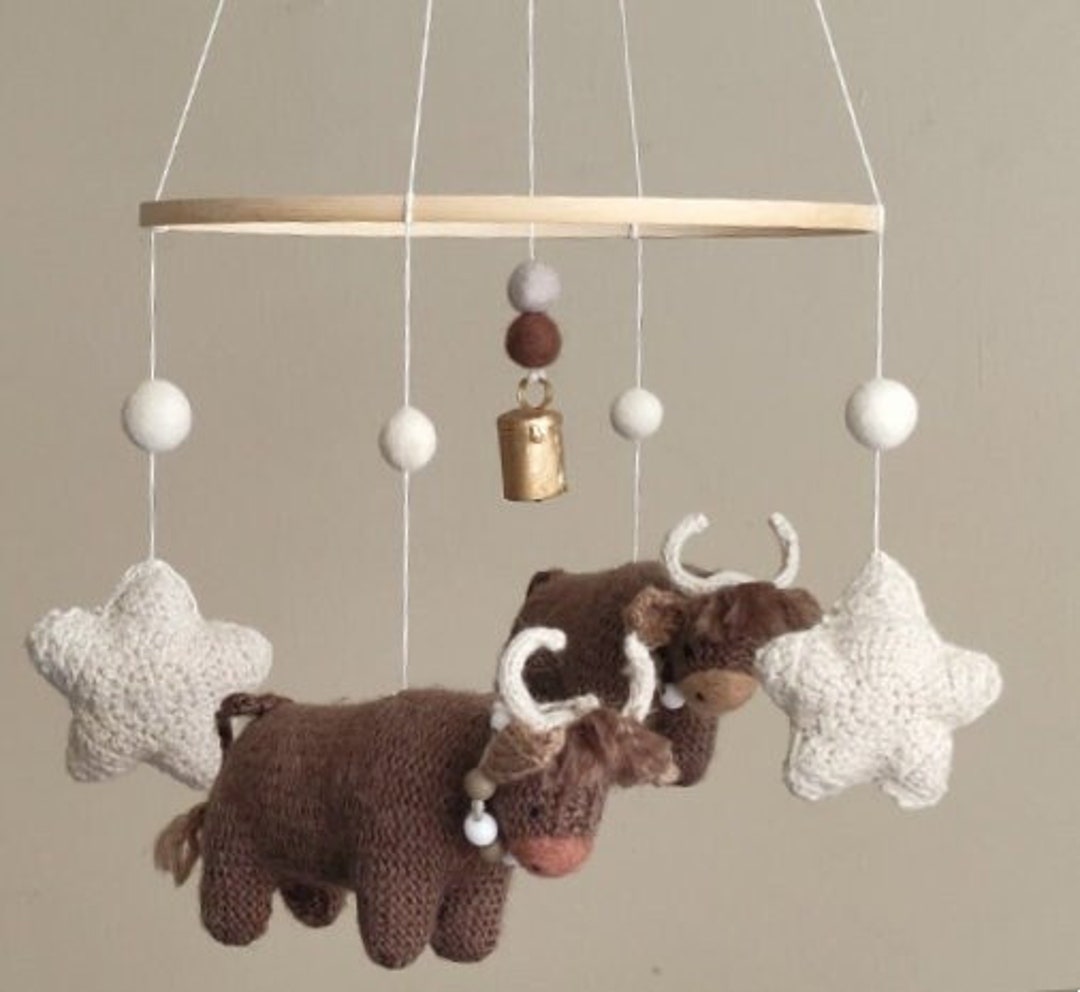 Highland Cow Crib Mobile-farmyard Crib Mobile Cow Cot Mobile Cowboy ...