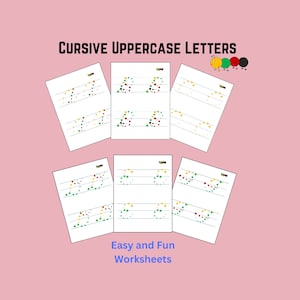 Cursive Handwriting Practice, Cursive Uppercase Letters, the Dot Method ...