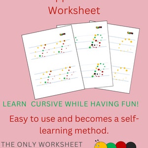 Cursive Handwriting Practice, Cursive Uppercase Letters, the Dot Method ...