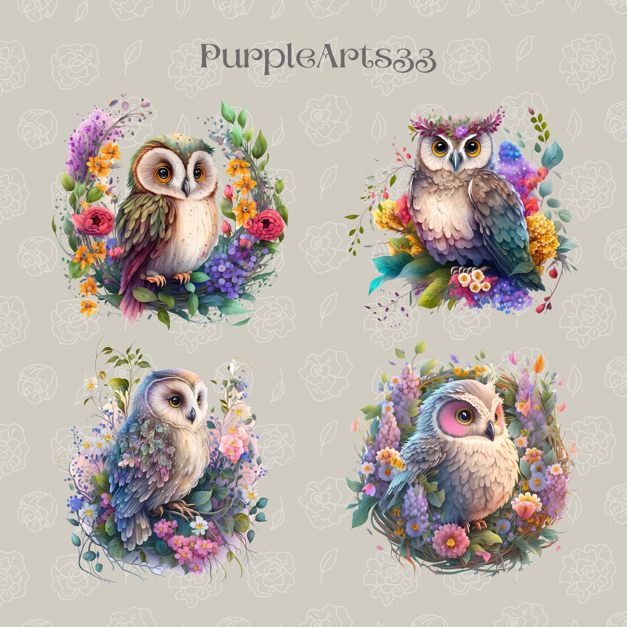 Cute Owl PNG Clipart Digital Illustration Junk Journal - Etsy