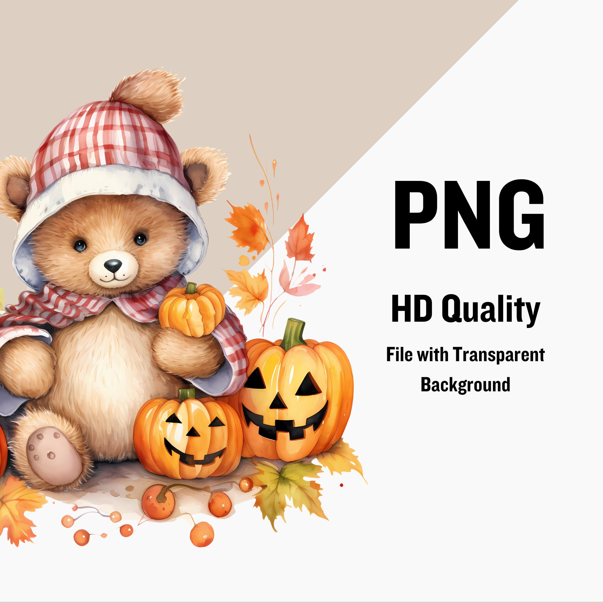 Halloween Teddy Bear Watercolor Clipart PNG Teddy Bear Clipart - Etsy