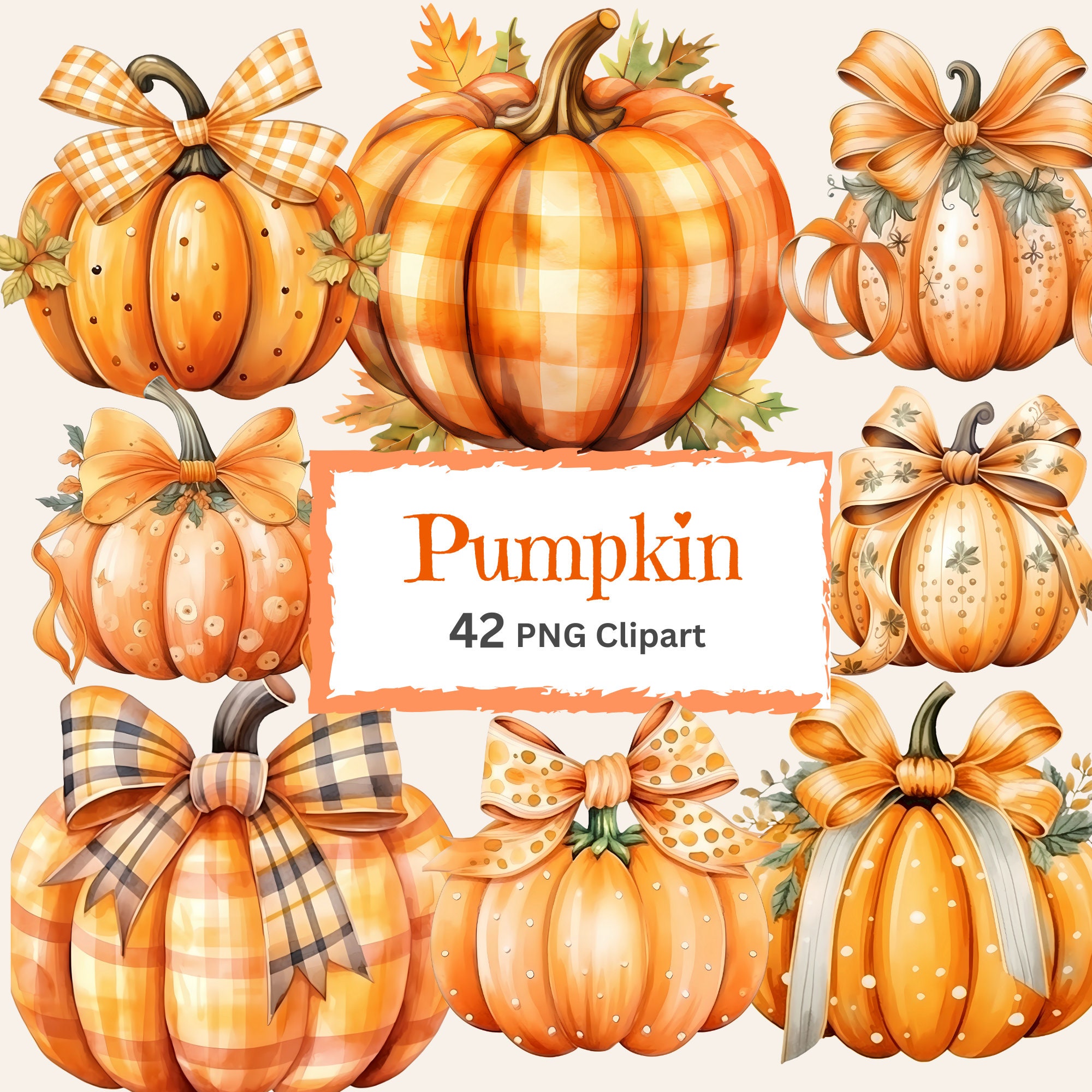 Pumpkin Watercolor Clipart PNG Halloween Pumpkin Clipart Art Card ...
