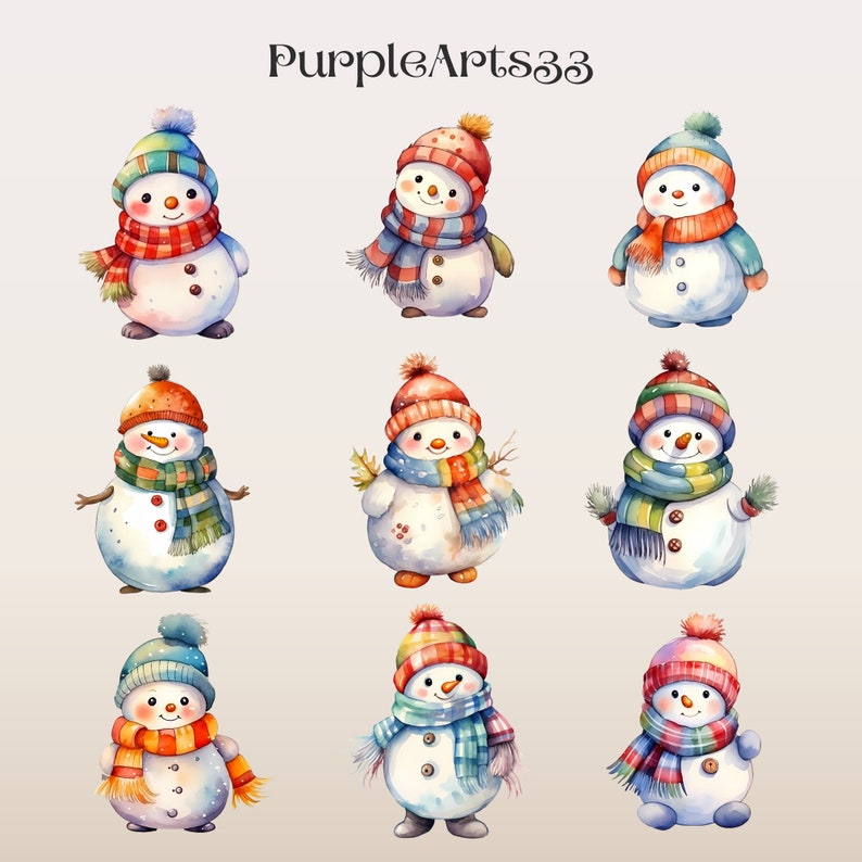 Snowman Clipart PNG Snowman Christmas Clipart Winter Gifts Art - Etsy