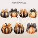Pumpkin Watercolor Clipart PNG Halloween Pumpkin Clipart Art - Etsy