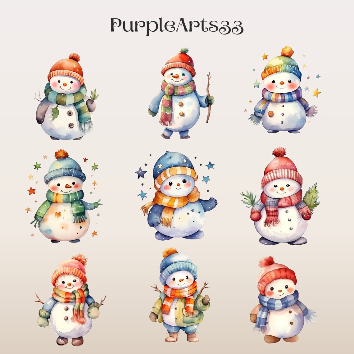 Snowman Clipart PNG Snowman Christmas Clipart Winter Gifts Art - Etsy