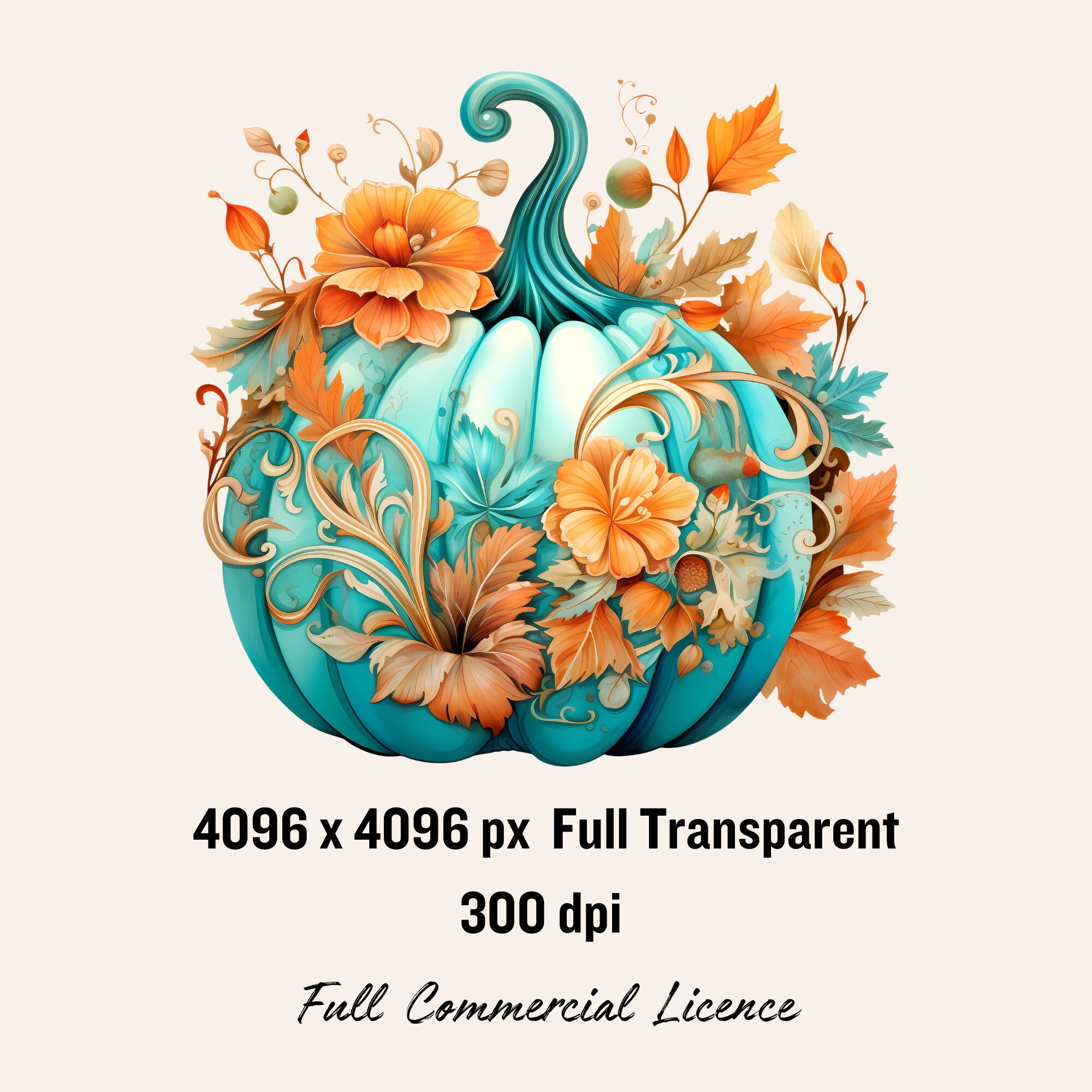 Pumpkin Autumn Watercolor Clipart PNG Halloween Pumpkin Clipart Art ...