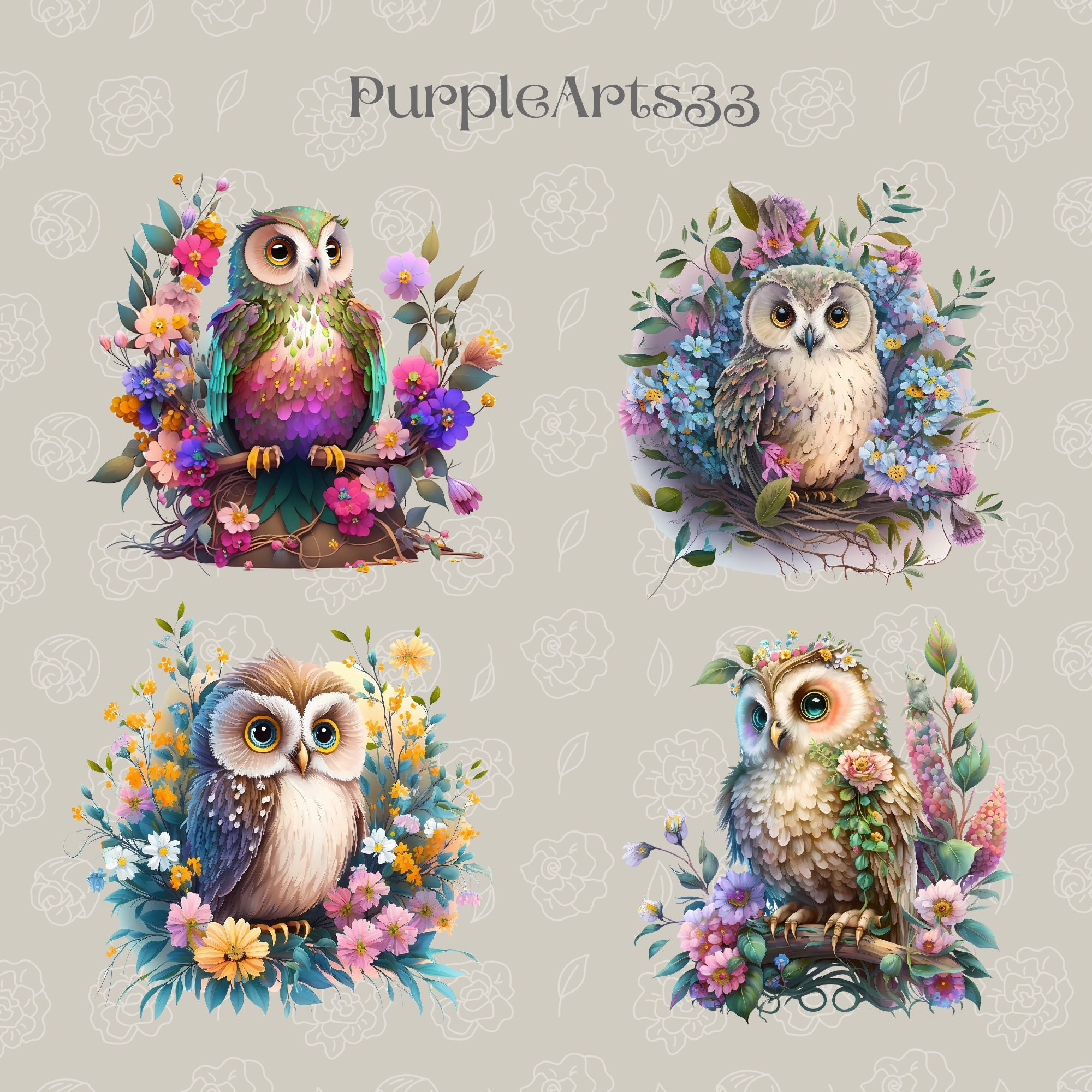 Cute Owl PNG Clipart Digital Illustration Junk Journal - Etsy