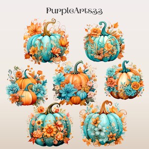 Pumpkin Autumn Watercolor Clipart PNG Halloween Pumpkin Clipart Art ...