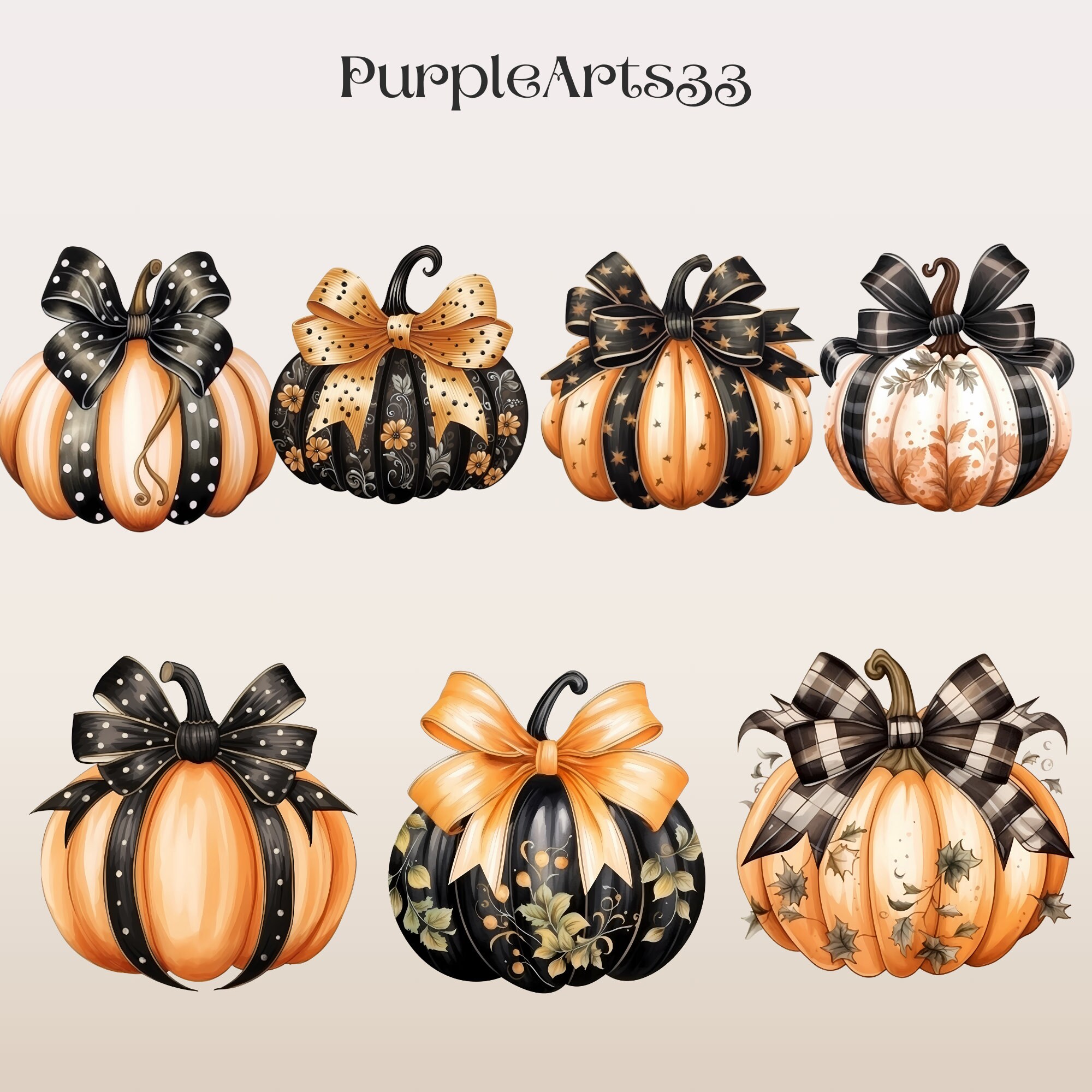 Pumpkin Watercolor Clipart PNG Halloween Pumpkin Clipart Art - Etsy