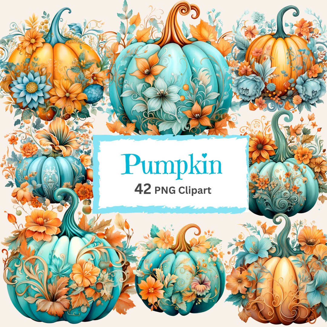Pumpkin Autumn Watercolor Clipart PNG Halloween Pumpkin Clipart Art ...
