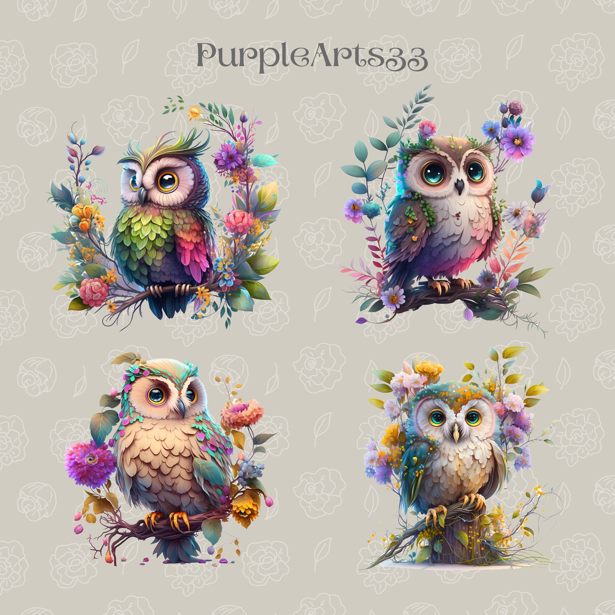 Cute Owl PNG Clipart Digital Illustration Junk Journal - Etsy