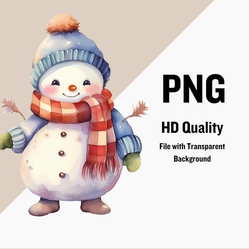 Snowman Clipart PNG Snowman Christmas Clipart Winter Gifts Art - Etsy