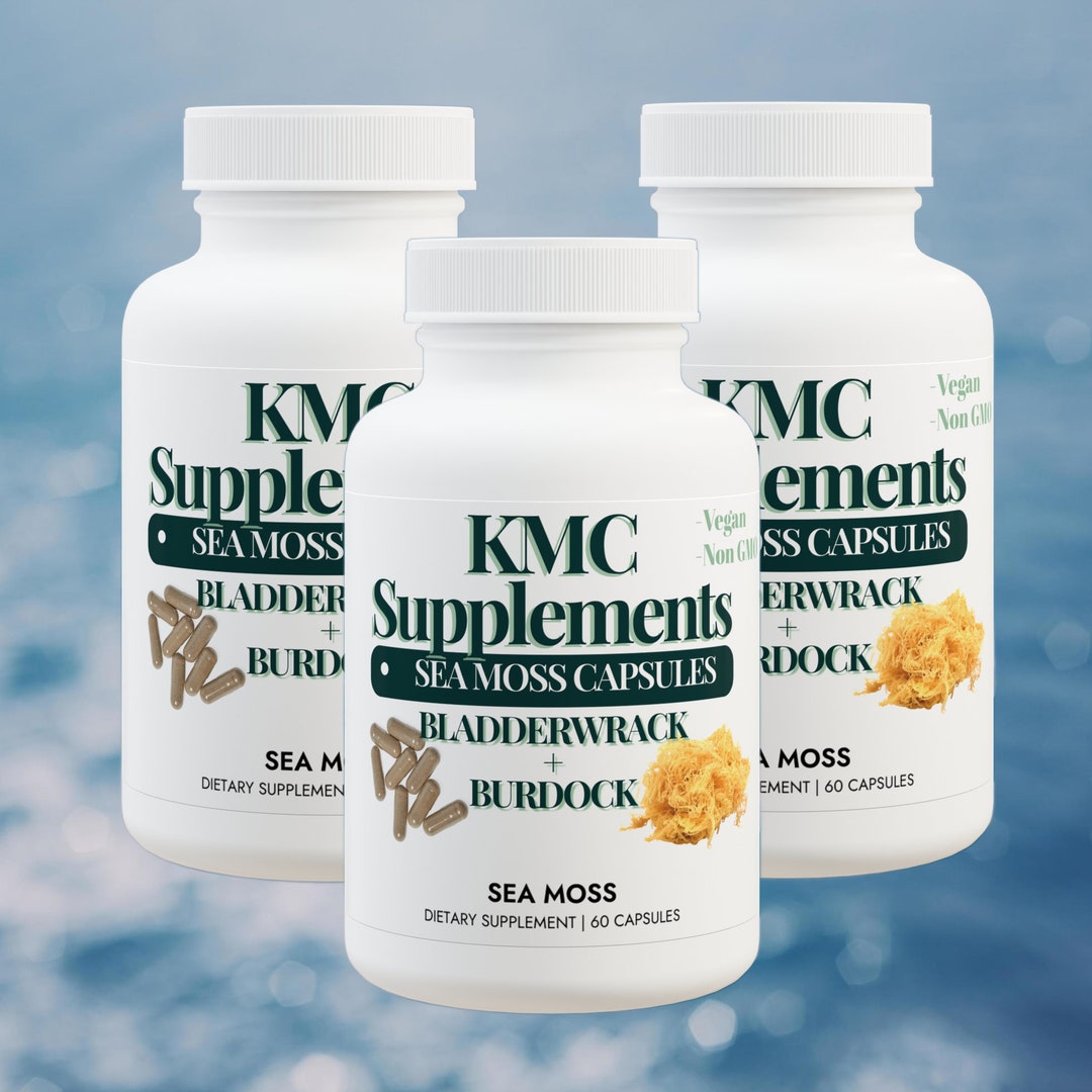 100 Caps Irish Sea Moss Blend, With Burdock & Bladderwrack Capsules ...
