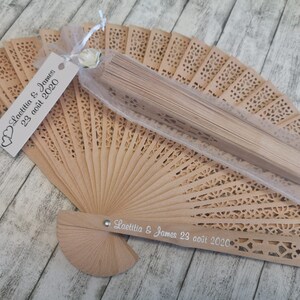 Personalised Wedding Fans Personalised X10 With Organza Bags, Tags and ...