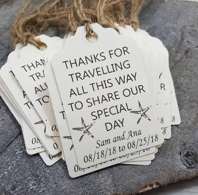 X10 Personalised Destination Wedding Favour Tags With - Etsy
