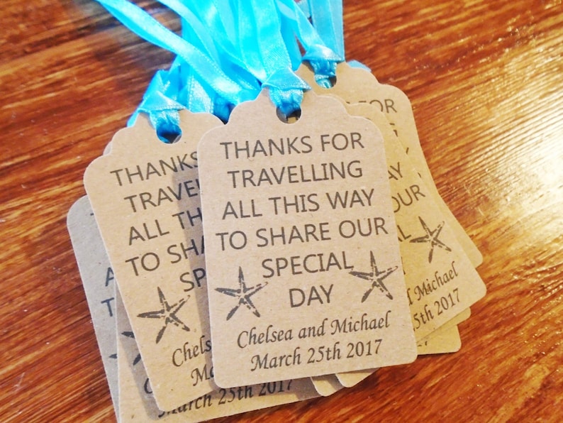 X10 Personalised Destination Wedding Favour Tags With - Etsy