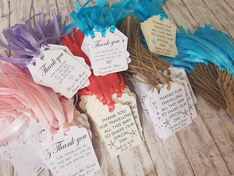 X10 Personalised Destination Wedding Favour Tags With - Etsy