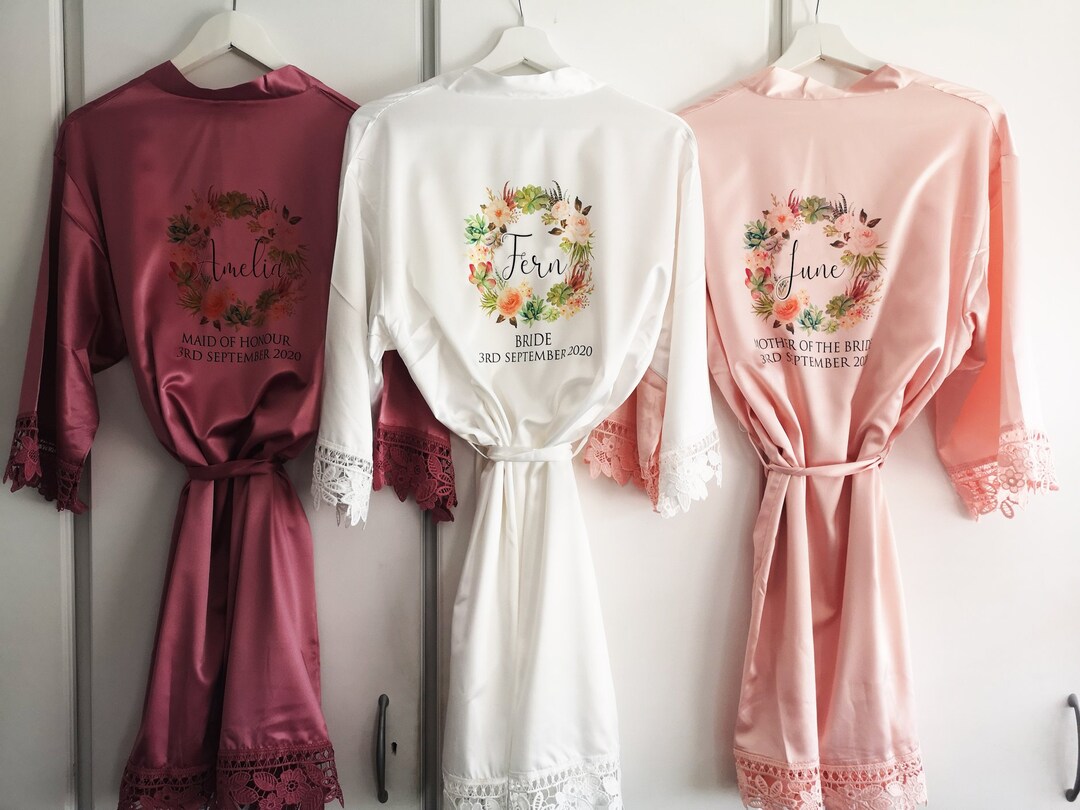 Personalised Wedding Robe, Bridal Robe, Bridesmaid Robe Gift With ...