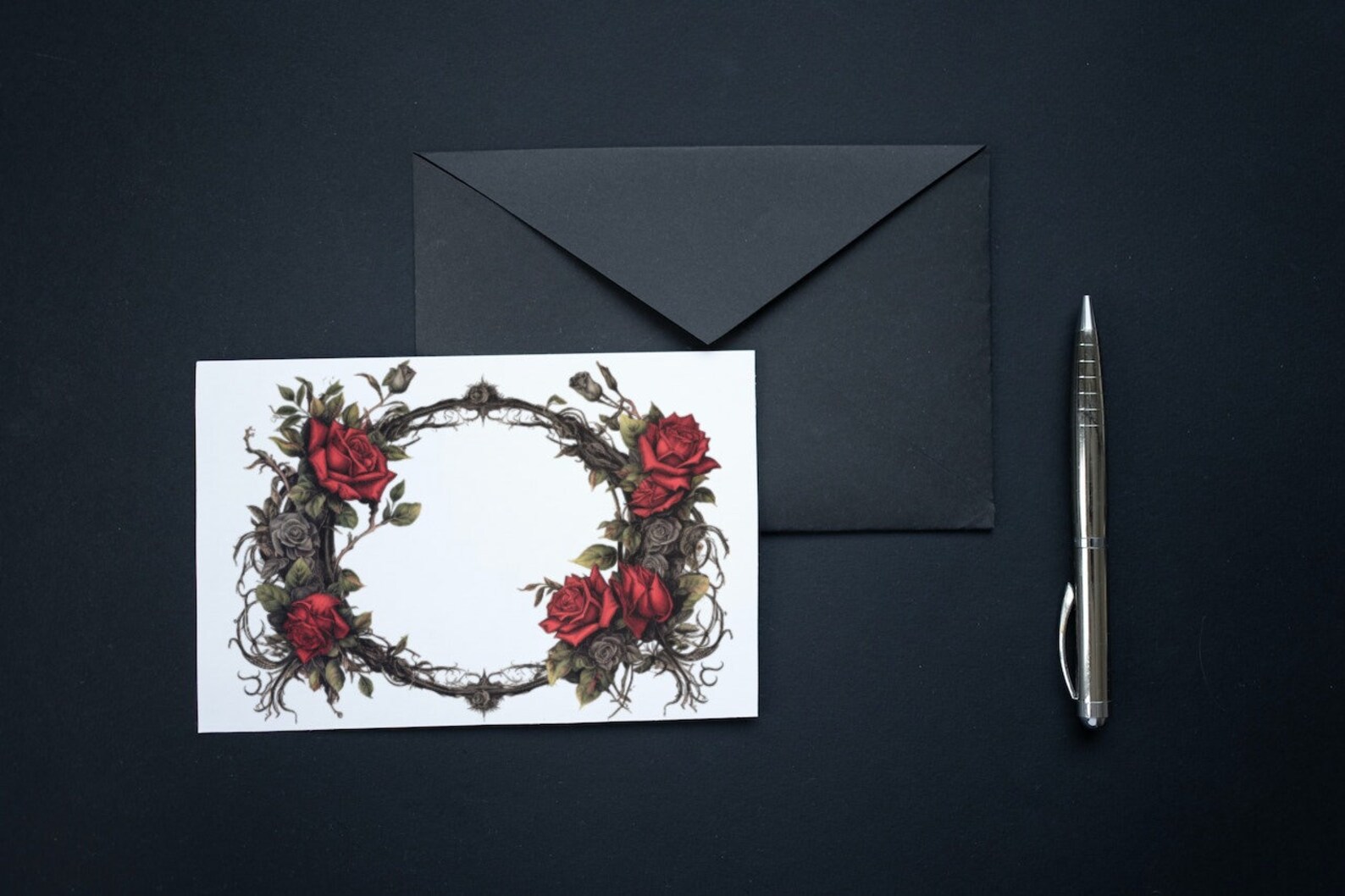 Dark Rose Frames Digital Bundle, Gothic Frame PNG Bundle, Edge Border ...