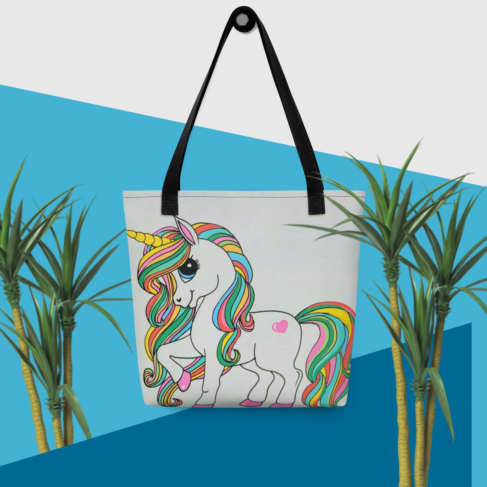 Unicorn Tote Bag | Magical Unicorn Tote Bag | Fantasy Handbag | Rainbow ...
