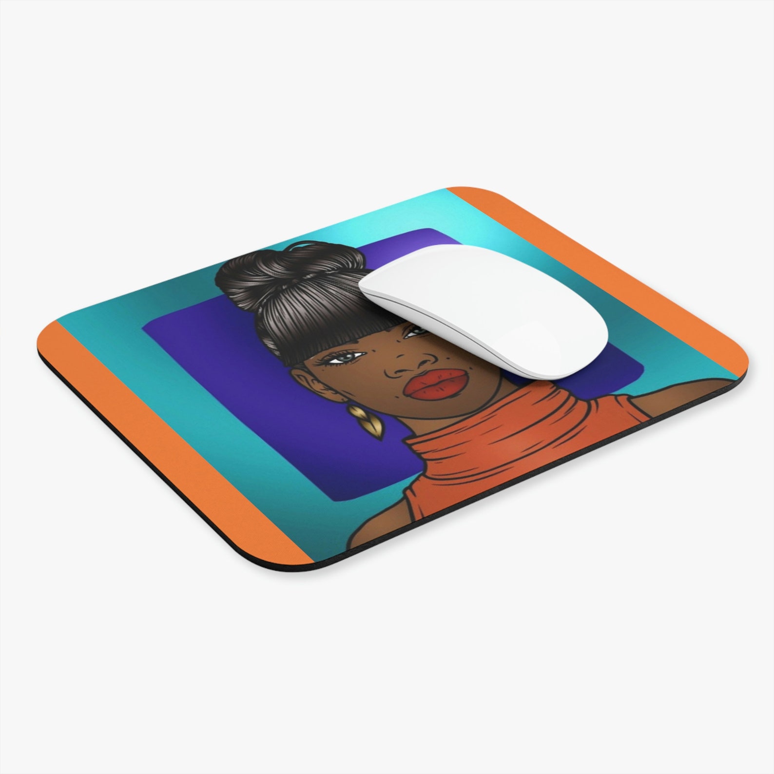 Turquoise and Orange Serita Rectangular Mouse Pad - Etsy
